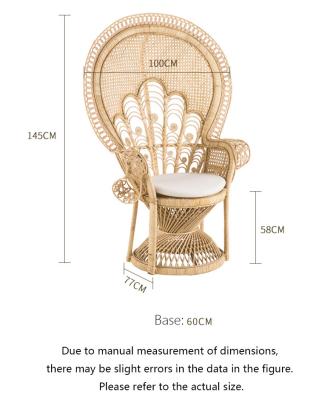 China Wooden Rattan Arm Chair Outdoor Wicker Peacock Furniture for sale