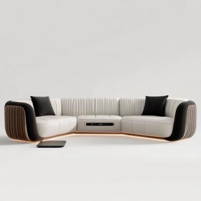 Cina Divano moderno imbottito da 2 a 3 posti Divano leggero Salone di lusso Divano da letto Divani di cuoio Divano mobili in vendita