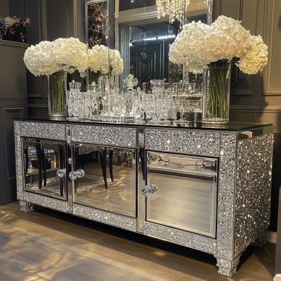 Cina Set di supporti per TV personalizzati Console per TV a specchi di ultima generazione Supporto per decorazioni moderne di lusso per la casa e il soggiorno Supporti per TV in legno in vendita