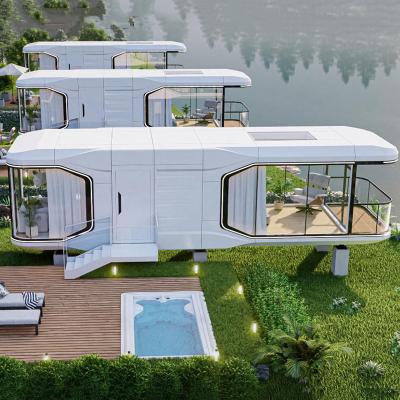 China Luxury Bedroom Living Room Modern Prefab Smart Tiny Space Capsule Mobile Modular Container Capsule House Hotel for sale