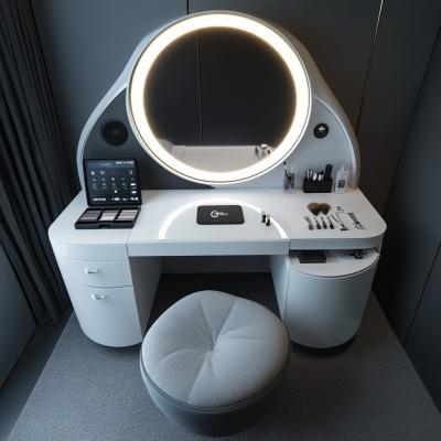 중국 스마트 가구 현대적이고 심플한 다기능 공주 화장대 사이드 캐비닛 거울 의자 스마트 테이블 포함 판매용