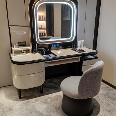중국 스마트 가구 현대적이고 심플한 다기능 공주 화장대 사이드 캐비닛 거울 의자 스마트 테이블 포함 판매용