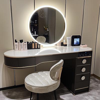 중국 스마트 가구 현대적이고 심플한 다기능 공주 화장대 사이드 캐비닛 거울 의자 스마트 테이블 포함 판매용