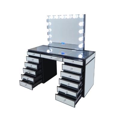 China Dressing Table Mirror Makeup Artist Table Modern Bedroom Storage Makeup Vanity Table for sale