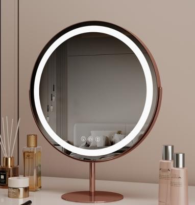 China LED Makeup Mirror with Smart Touch Buttons USB Charging Interface and PVC Backboard for Personal Beauty for sale