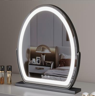 China Oval LED Vanity Mirror with Smart Touch Buttons and USB Charging for Personal Beauty for sale