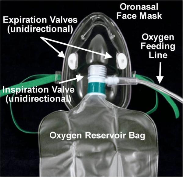 Quality Green Non Rebreather Bag PVC O2 Reservoir Bag Transparent Mask for sale