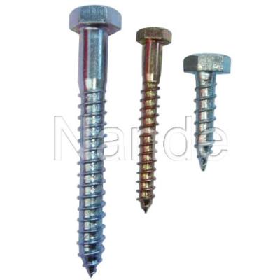 China DIN571 Standard Carbon Steel Wood Screw with Hexagon Head for Wood Construction Leg Screw for sale