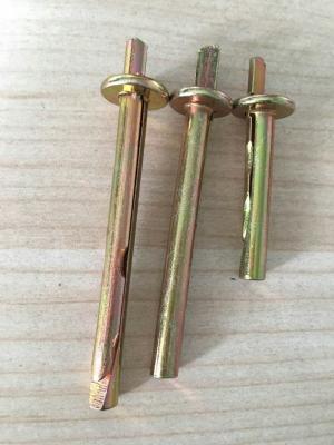 China Grade 8.8 High Tensile Anchor Bolt Round Head Yellow Zinc Plated Bolts for sale