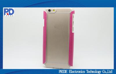 Cina Copertura dura protettiva ibrida di caso della pagina di cuoio trasparente rosa di iPhone 6 in vendita