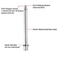 China 4 Points 4 Facets PCD Diamond Dull Pin for sale