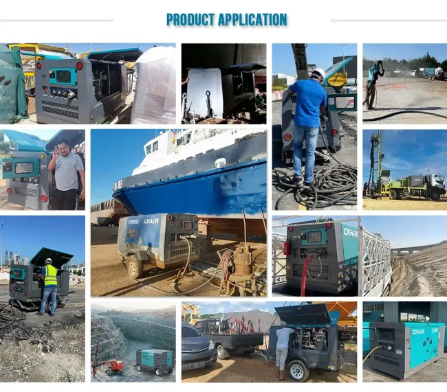 400cfm High Quality Portable Diesel Air Compressor for Construction Site Use
