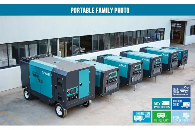 400cfm High Quality Portable Diesel Air Compressor for Construction Site Use