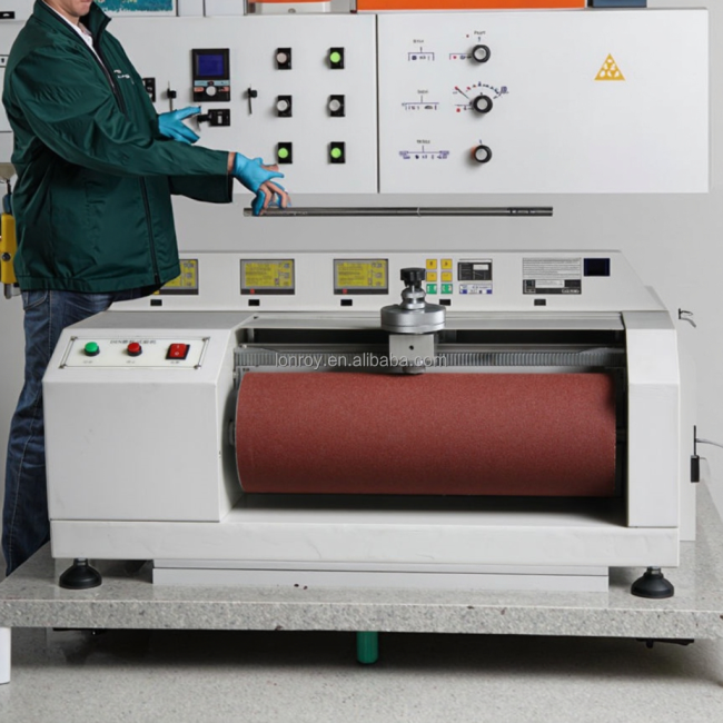 Side view of wear resistance testing equipment