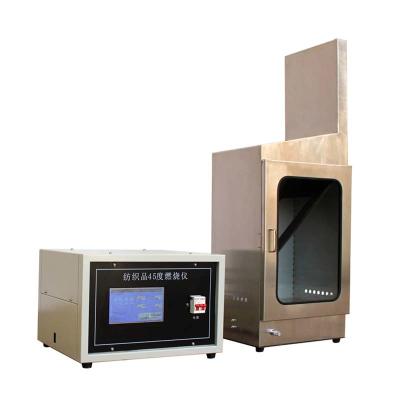 China ASTM D1230 Textile 45 Degree Flammability Tester Touch Screen Control for sale