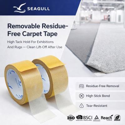 China Double Sided Adhesive Heavy Duty Floor Carpet Tape For Rug Mat Fixing for sale