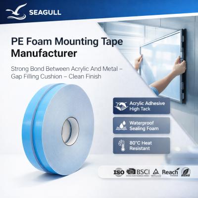 China Custom Double Sided Mounting Adhesive PE Foam Tape For Sign Panel Fixing Cushioning Sealing for sale