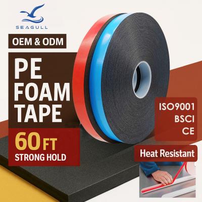China High Density Double Sided Adhesive PE Foam Tape For Construction Decoration Mounting for sale