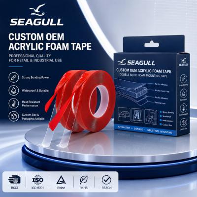 China Custom Acrylic Foam Tape Double Sided Adhesive For Mirror Mounting Decorative Interior Bonding for sale
