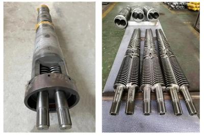 China SPC Flooring Extrusion Machine Spare Part Nitrided Or Bimetallic Barrel And Screw for sale