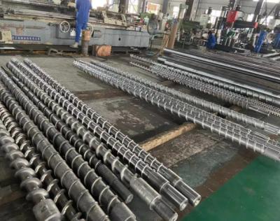 China SPC Flooring Extrusion Machine Spare Part Nitrided Or Bimetallic Barrel And Screw for sale