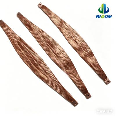China Pure Copper Braided Flexible Connector with Nickel Plated Surface and Customized Insulation for Power Distribution for sale