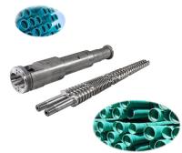 China Conical Twin Screw Barrel for UPVC Pipe Extrusion Machine 38CrMoAlA Nitrided for sale
