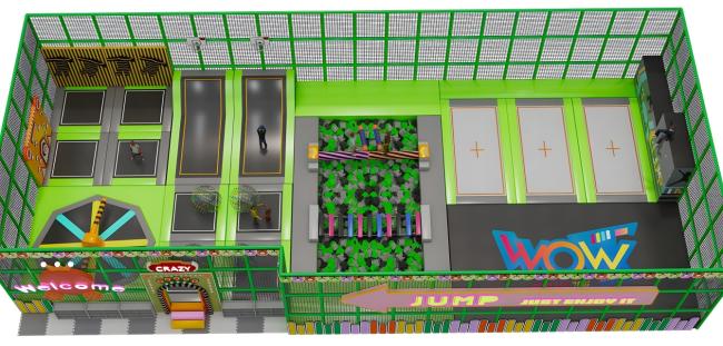 Children enjoying the obstacle course in the indoor playground