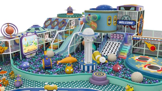 Trampoline area of the indoor playground