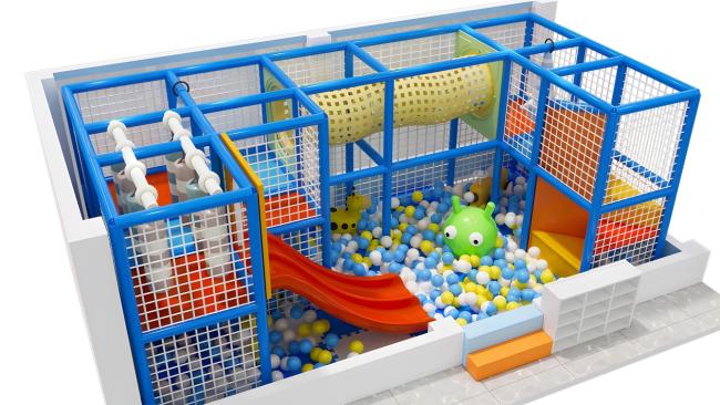 Children enjoying the indoor playground equipment