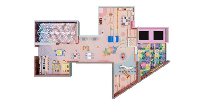 Custom designed indoor playground installation
