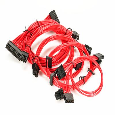 China Cable de Mudular para la fuente de alimentación con Adicional-envuelto 24 longitudes del PIN 8PIN 6PIN 580m m rojas en venta