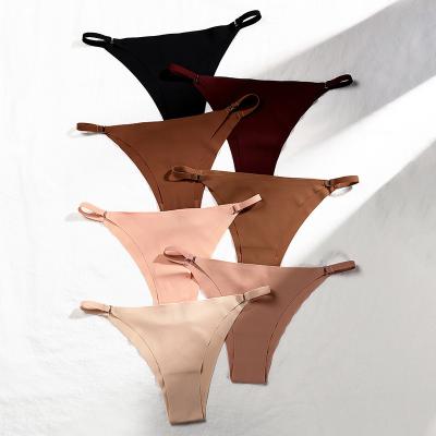 Cina Sexy Women'S T Back Panties High Quality New Style Low-Rise Knitted Weaving Thongs in vendita