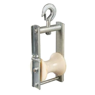 China Durable Aerial Cable Pulling Rollers With Aluminum Nylon Sheave Blocks Bunch Conductor Block for sale