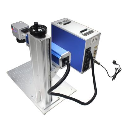 China Stainless Steel Fiber Laser Marking Machine Raycus Max JPT Rotary Axis 20W-100W for sale