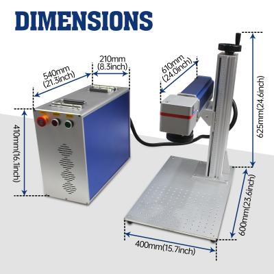 China Stainless Steel Fiber Laser Marking Machine Raycus Max JPT Rotary Axis 20W-100W for sale