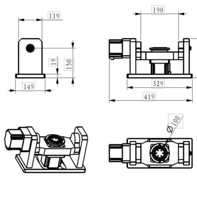 China CNC Rotary 4th A Axis C Axis Dividing Index Head Harmonic Gearbox With Chuck for sale