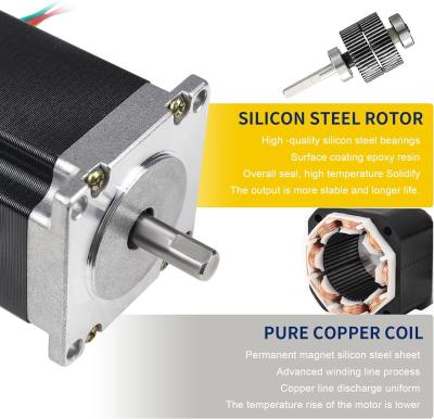 China 23HS8430B Nema 23 Stepper Motor Dual Shaft 76mm 3.0A 270 Oz-In CNC Router Milling for sale
