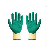 China Garden Pruning Yellow Polyester Liner Latex Gloves for sale