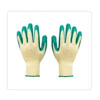 China Garden Pruning Yellow Polyester Liner Latex Gloves for sale