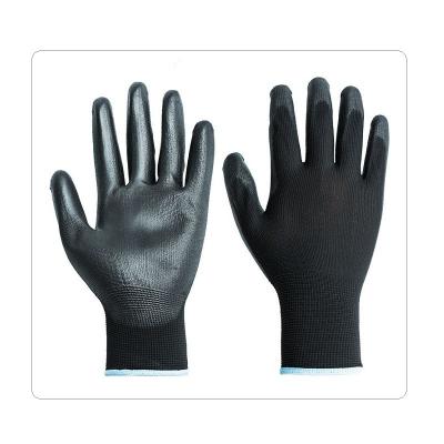 Cina 13 guanti ricoprenti del lavoro della palma dell'unità di elaborazione di Knit With del meccanico del poliestere del nero del calibro in vendita