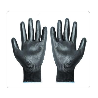 Cina 13 guanti ricoprenti del lavoro della palma dell'unità di elaborazione di Knit With del meccanico del poliestere del nero del calibro in vendita
