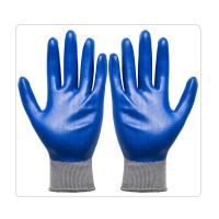China Men Construction Nitrile Full Coating Grey Nylon Knit Work Gloves for sale