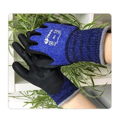China Handschoenen van Terry Brushed Protective Work Nitrile van de de winter de Warme Blauwe 7 Maat Te koop