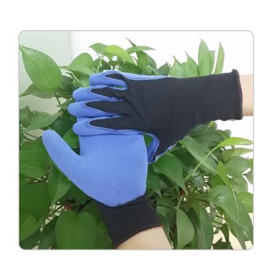 China Luvas de nylon azuis do aperto do nitrilo do calibre do forro Breathable15 do Spandex da jardinagem e da agricultura à venda