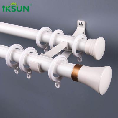 China Cortina Rod de alumínio dobro ajustável 22ft com revestimento anodizado à venda