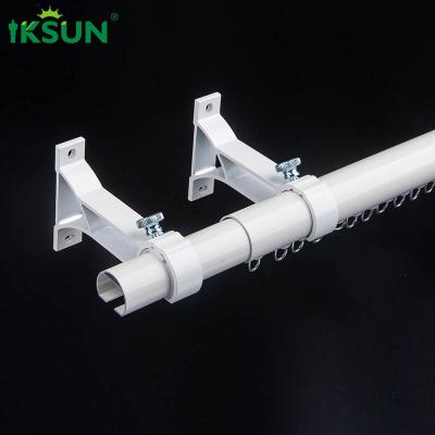 China Living Room 28mm Aluminum Curtain Rod Double Rail Tension Window Curtain Rod à venda
