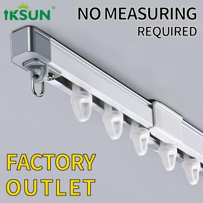 中国 1.1-4.5m Extendable Curtain Track Adjustable Track Rail Rod Ivory Color 販売のため