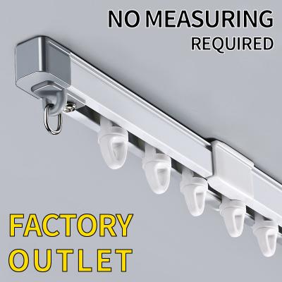 中国 1.1-4.5m Extendable Curtain Track Adjustable Track Rail Rod Ivory Color 販売のため