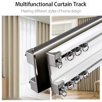 China Ceiling Mounted Double Aluminium Curtain Track Square Shape for sale